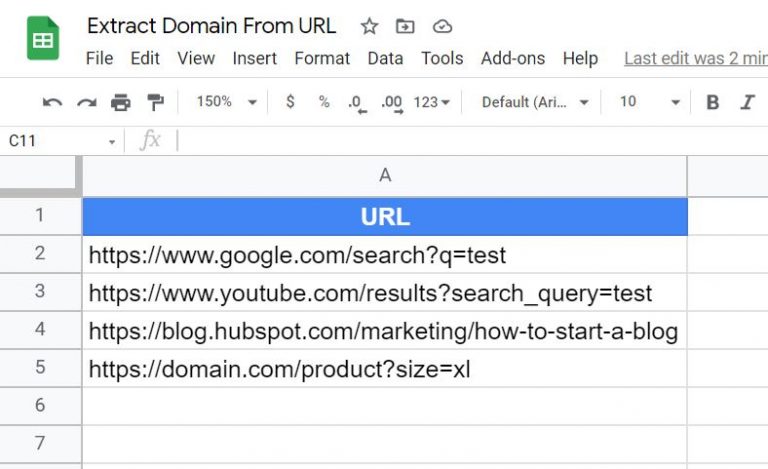 Extract Domains From URLs with Google Sheets [A Guide]